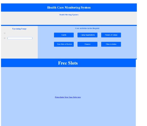 Health Centre Monitoring System | Computer Science Project Topics